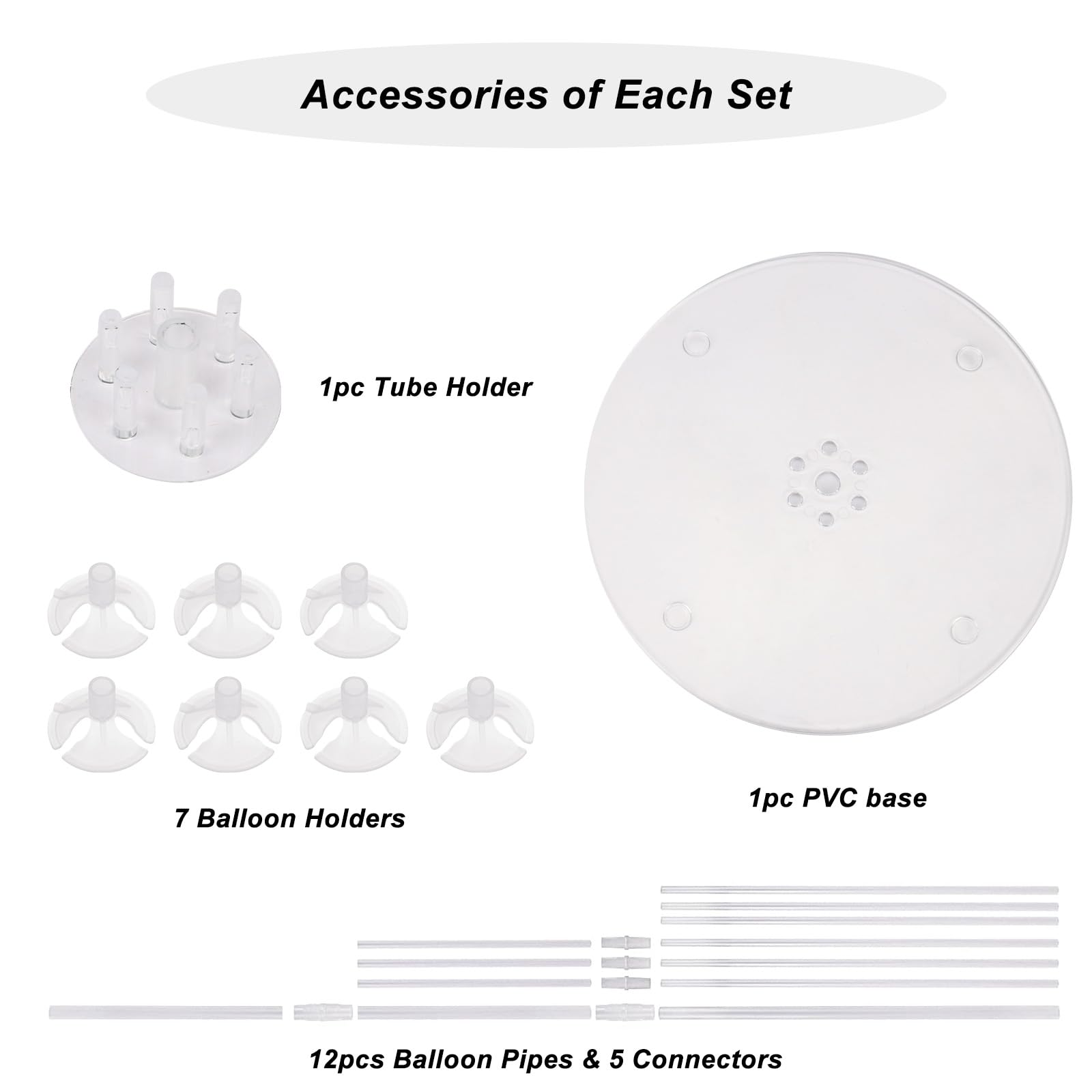 Rubfac 2 Sets Balloon Stands Kit Clear Balloon Stand for Table with Nano Glue, Balloon Holder for Birthday Party Wedding Festival Balloons Decorations