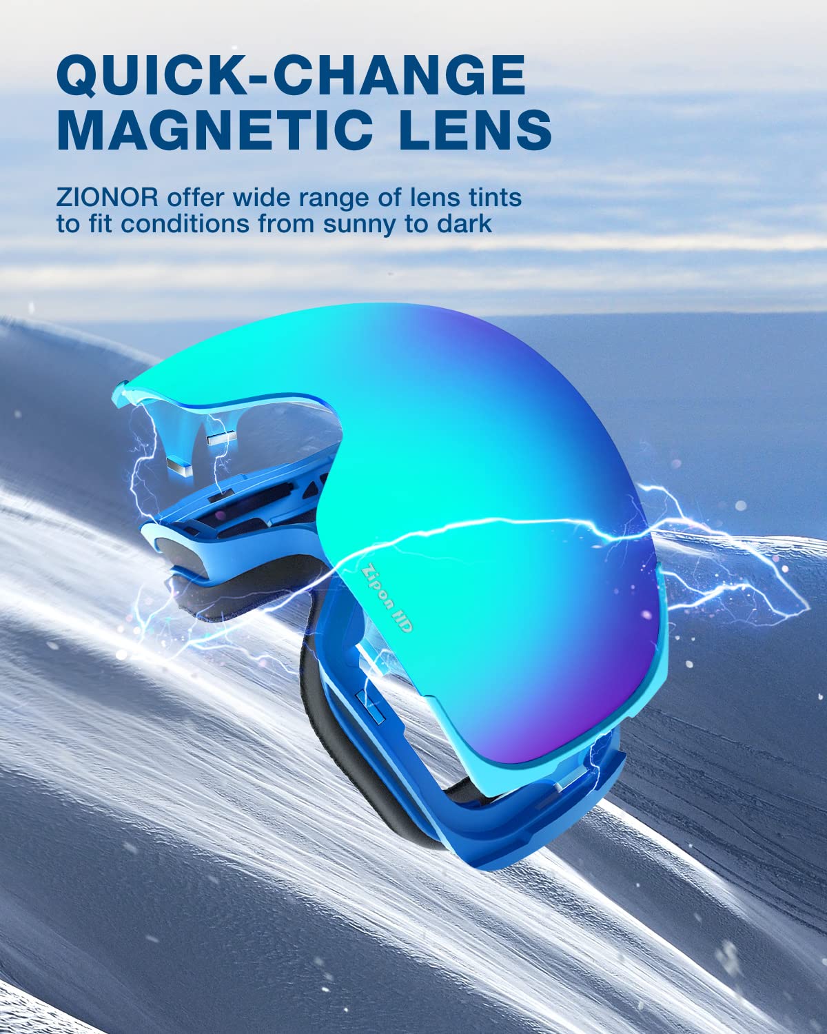 ZIONOR Lagopus Ski Goggles Z1 Zipon HD Lens Ski Goggles