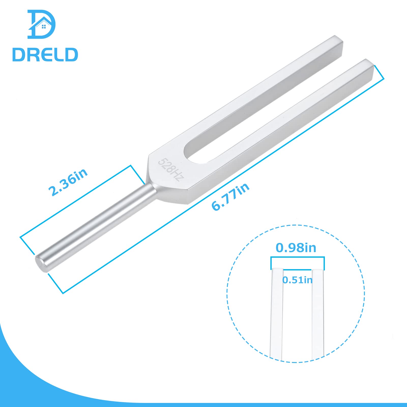 Tuning Fork, 528 Hz Tuning Fork with Silicone Hammer and Cleaning Cloth, Solfeggio Tuning Fork for DNA Repair Healing, Sound Healing, Sound Therapy, Vibration