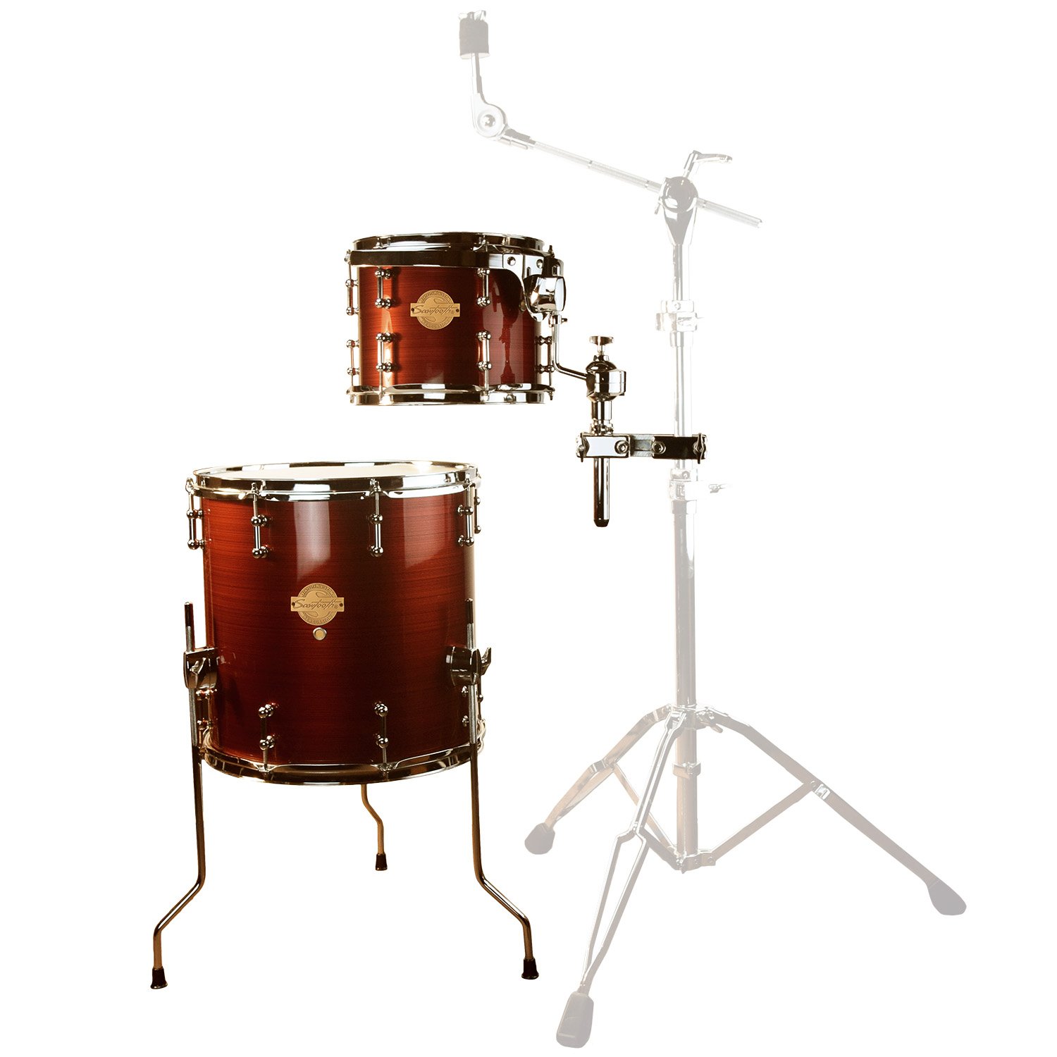 Sawtooth Command Series Extension Tom Pack - Includes: 8" Tom & 14" Floor Tom, Silver Streak