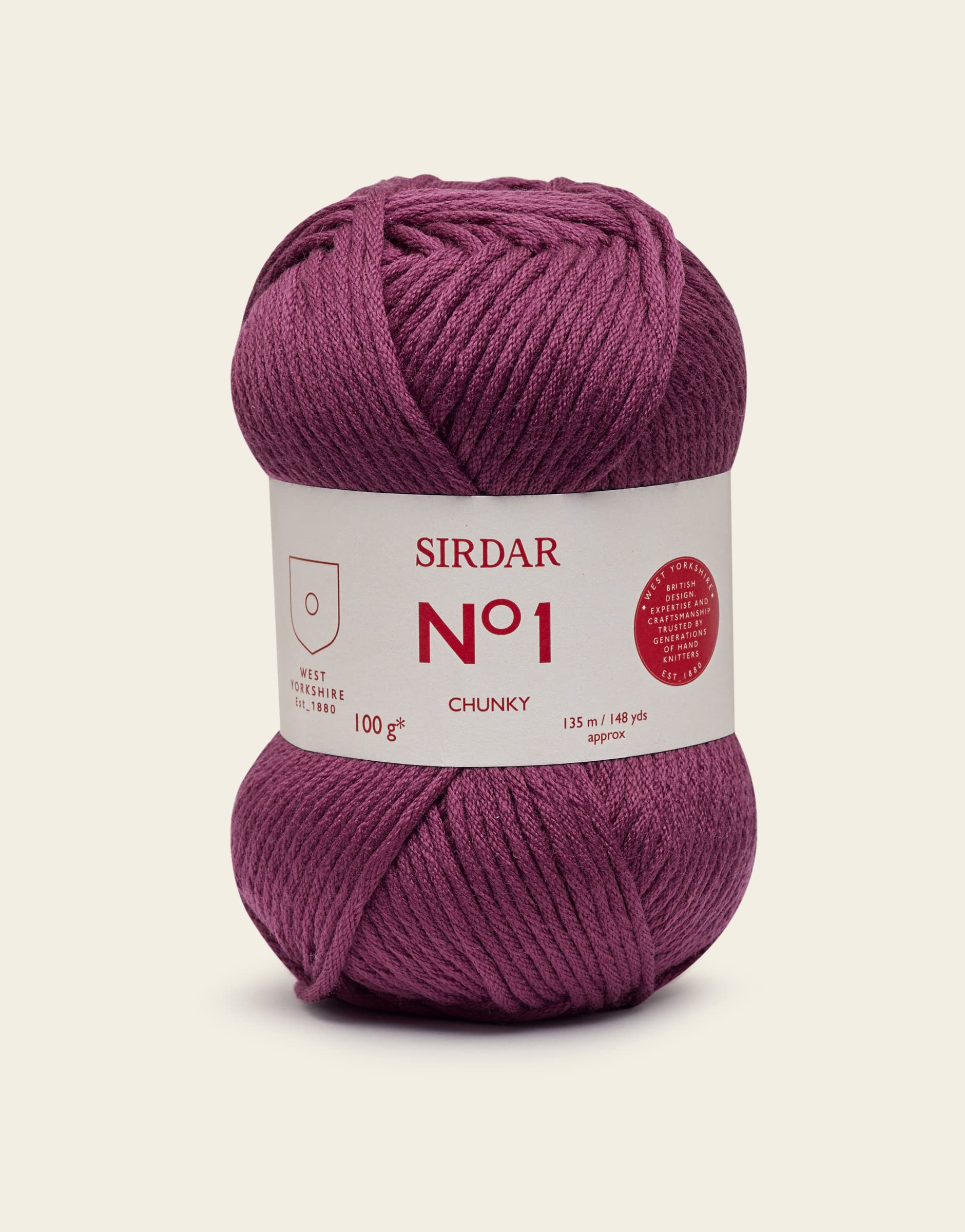 Sirdar Number 1 Chunky Yarn, 100 g, Plum (216)