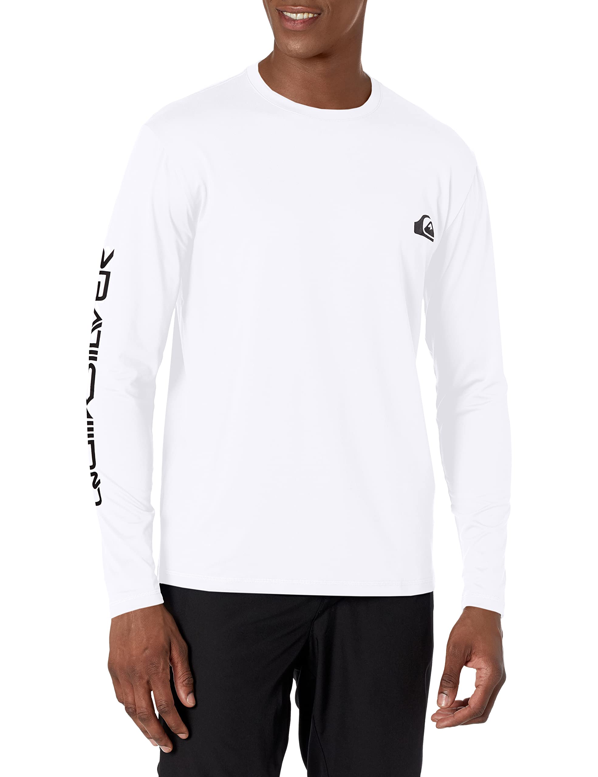 Quiksilver mens Omni Session Long Sleeve Rashguard Surf Rash Guard Shirt, White, Large US
