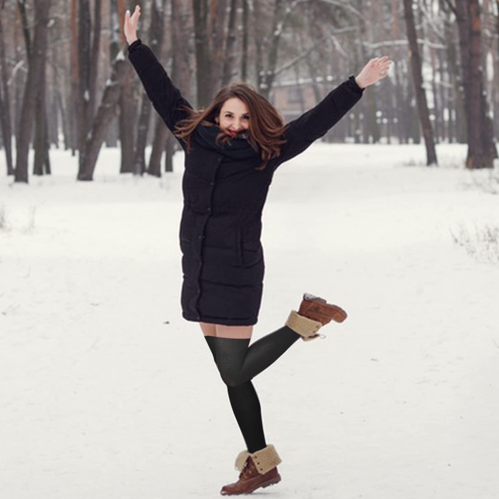 UXQEJO Knee High Socks for Women Thigh High Long Sock Over Knee Knit Stockings Tall Leg Warmers