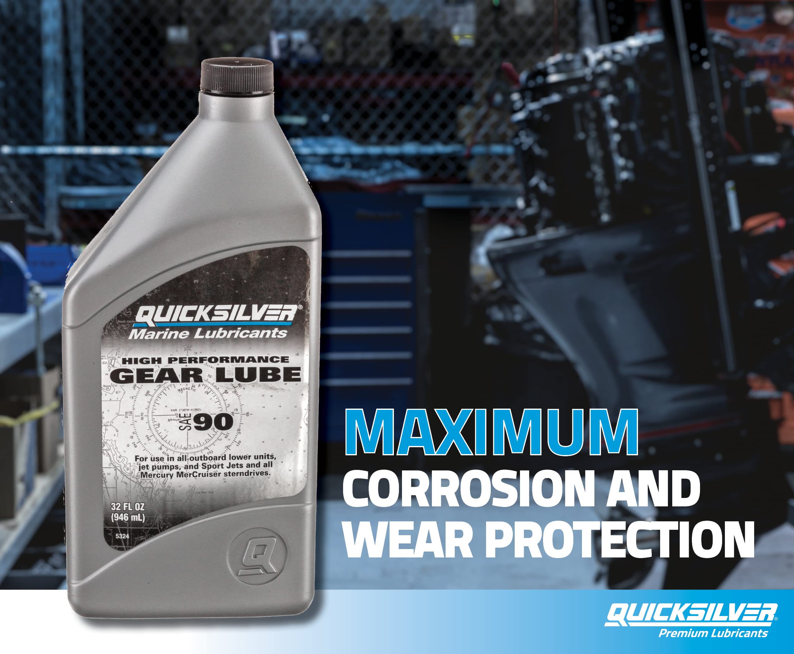 Quicksilver by Mercury Marine 858064Q01 SAE 90 High Performance Gear Lube, 32 oz.