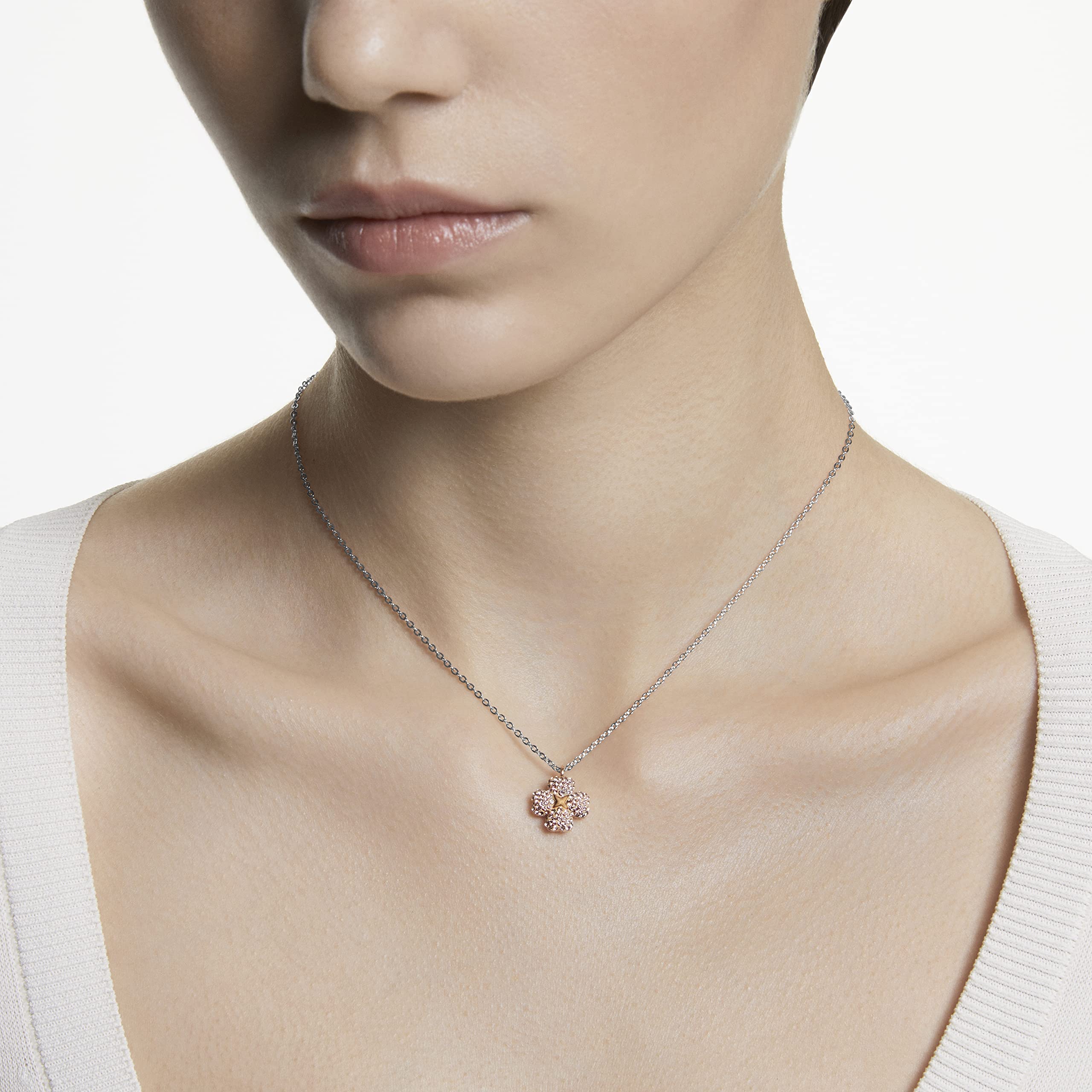 SWAROVSKI Latisha Pendant, Flower, Pink, Mixed metal finish