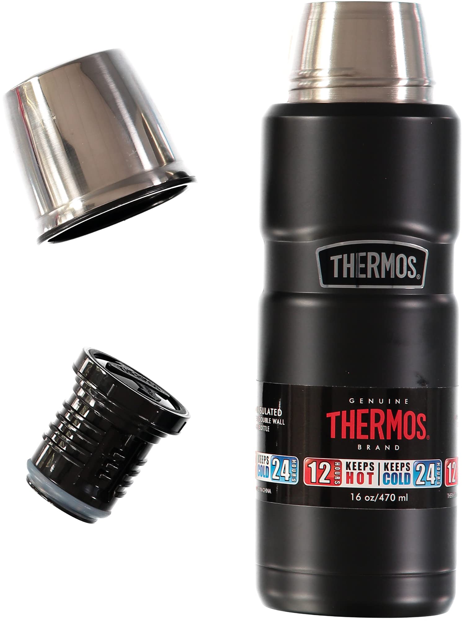 Thermos Vacuum-Insulated Compact Bottle (Matte Black)