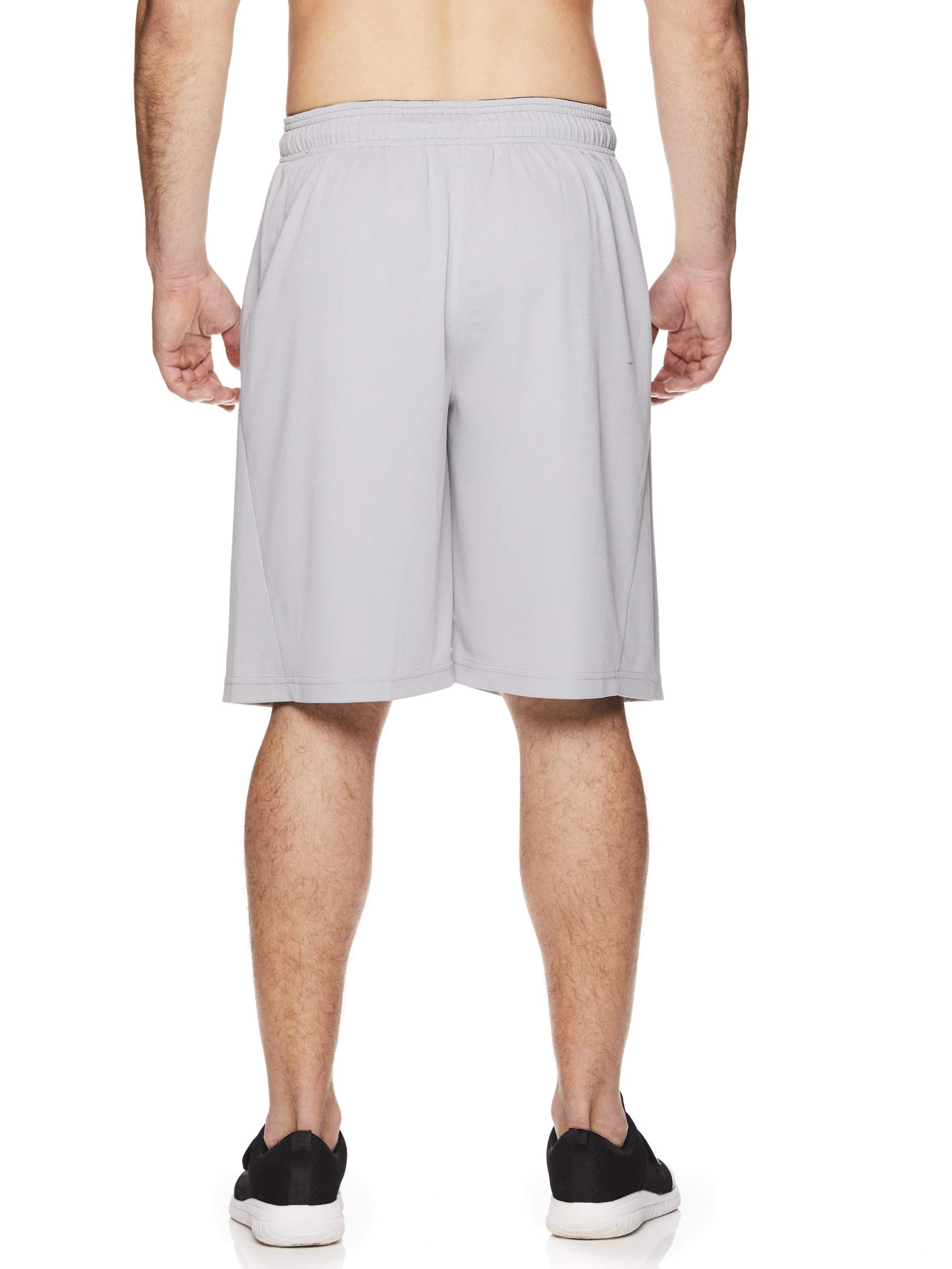 Reebok Men's Mesh Basketball Gym & Running Shorts w/Elastic Drawstring Waistband & Pockets - Bank Double Shot Sleet, Small
