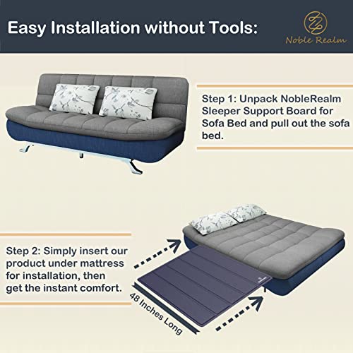 NobleRealm® Sleeper Sofa Support Board (60”x48” – Queen Size) under Mattress Support Board | Queen Bunkie Board | Bed Board