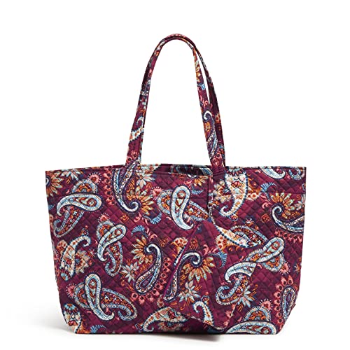 Vera Bradley Women's Cotton Grand Tote Bag, Paisley Jamboree - Recycled Cotton, One Size