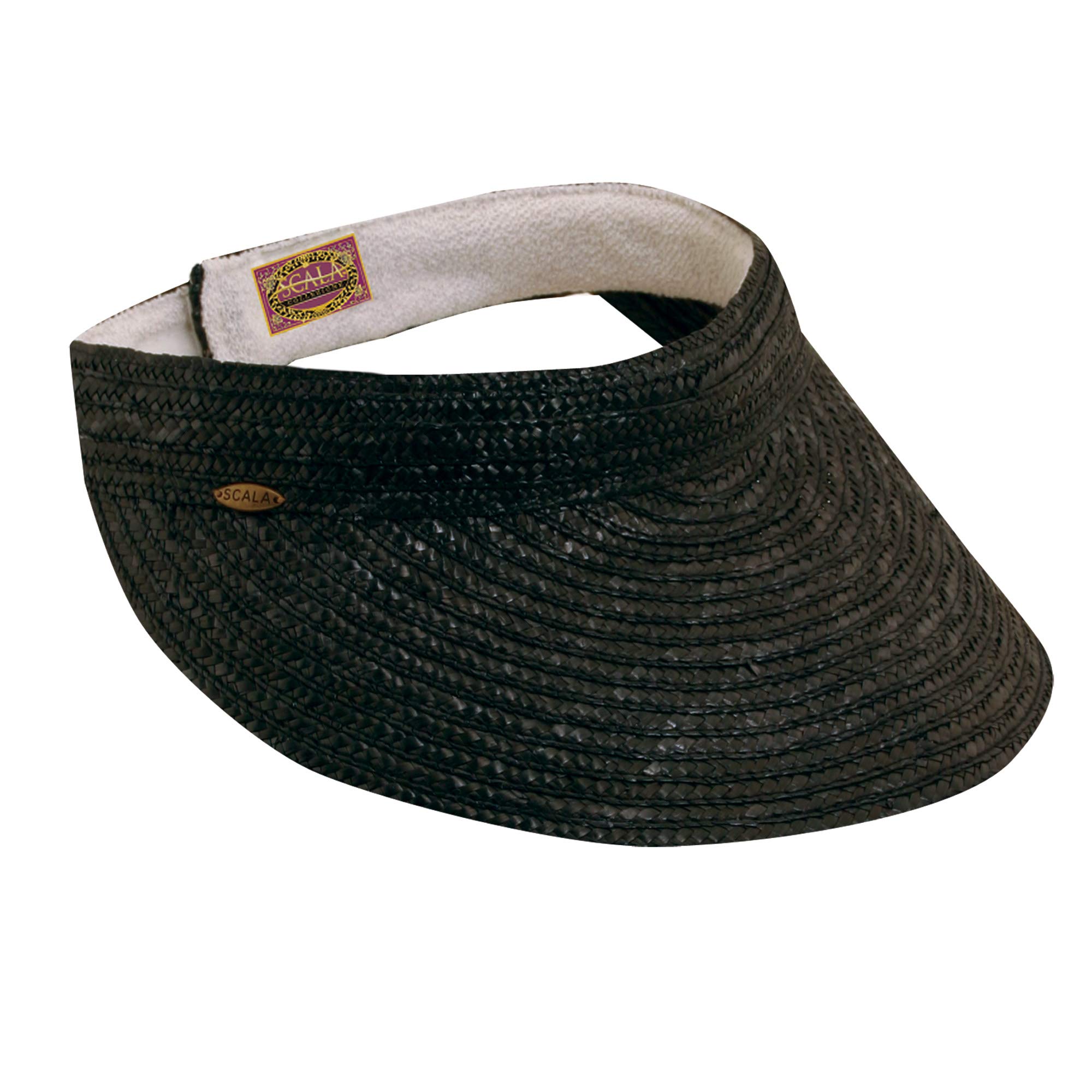 Scala Women's Sewn Braid Visor, Natural, One Size