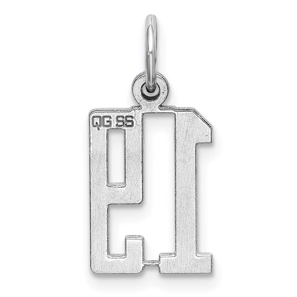 Sterling Silver/Rhodium-plated Elongated Number 19 Charm QQES19
