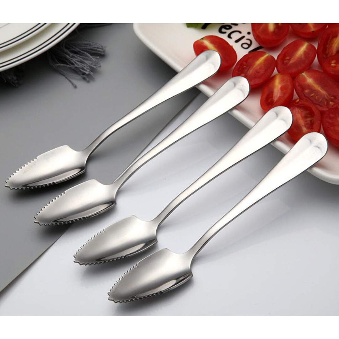 Stainless Steel Grapefruit Spoons, Jagged Grapefruit Spoon, Suitable for Citrus Fruits, Kiwi, Salads and Desserts, Set of 6…