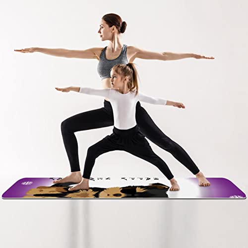 Yoga Mat, Yoga Mats for Home Workout, Workout Mat, Exercise Mats, Pilates Mat, Dog Wear Sunglasses Xmas