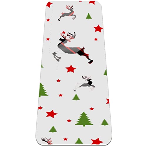 Yoga Mat, Yoga Mats for Home Workout, Workout Mat, Exercise Mats, Pilates Mat, Christmas Lattice Deer
