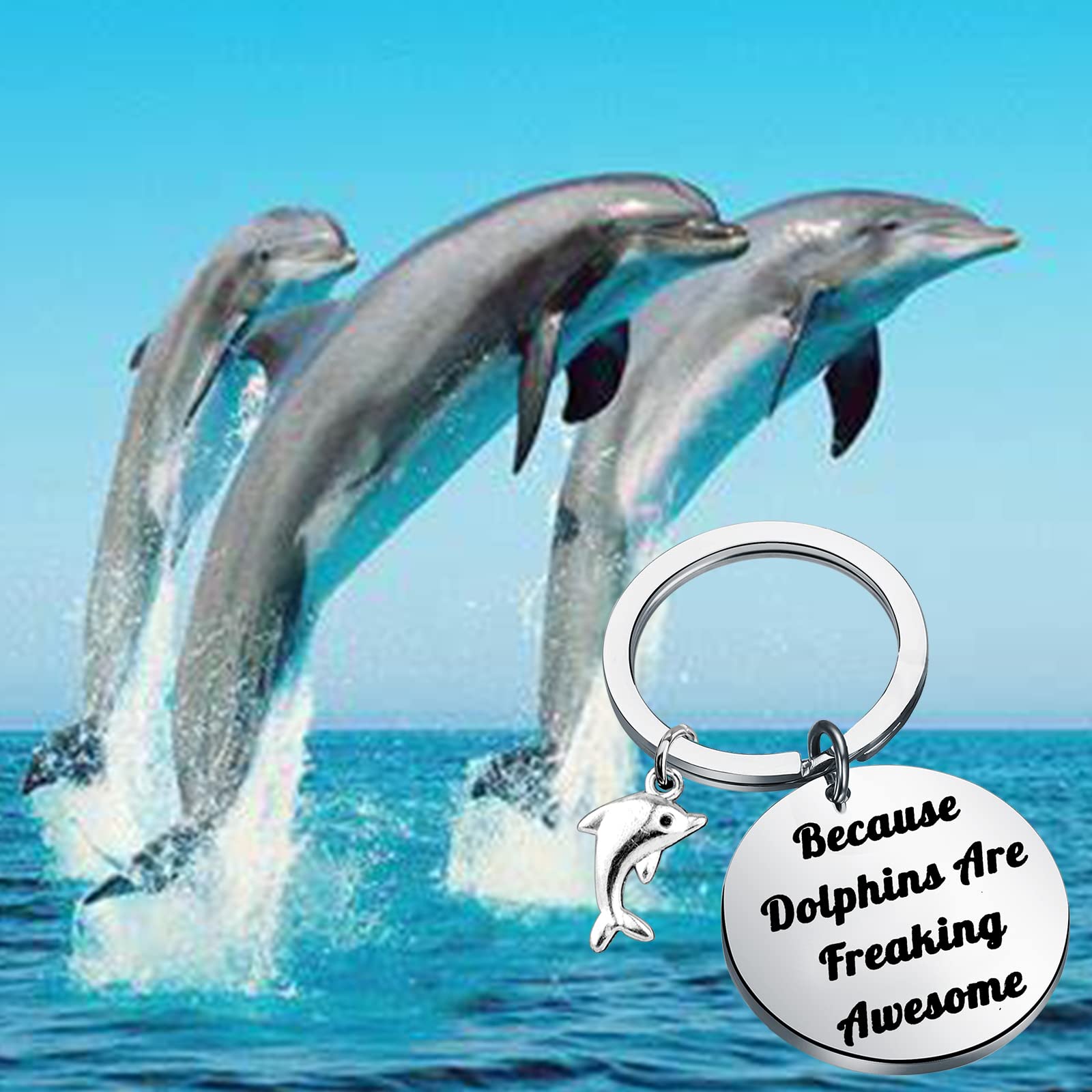 Zuo Bao Funny Dolphin Gifts Because Dolphins Are Freaking Awesome Keychian Dolphins Lover Gift for Women (Because Dolphins Are Freaking Awesome)