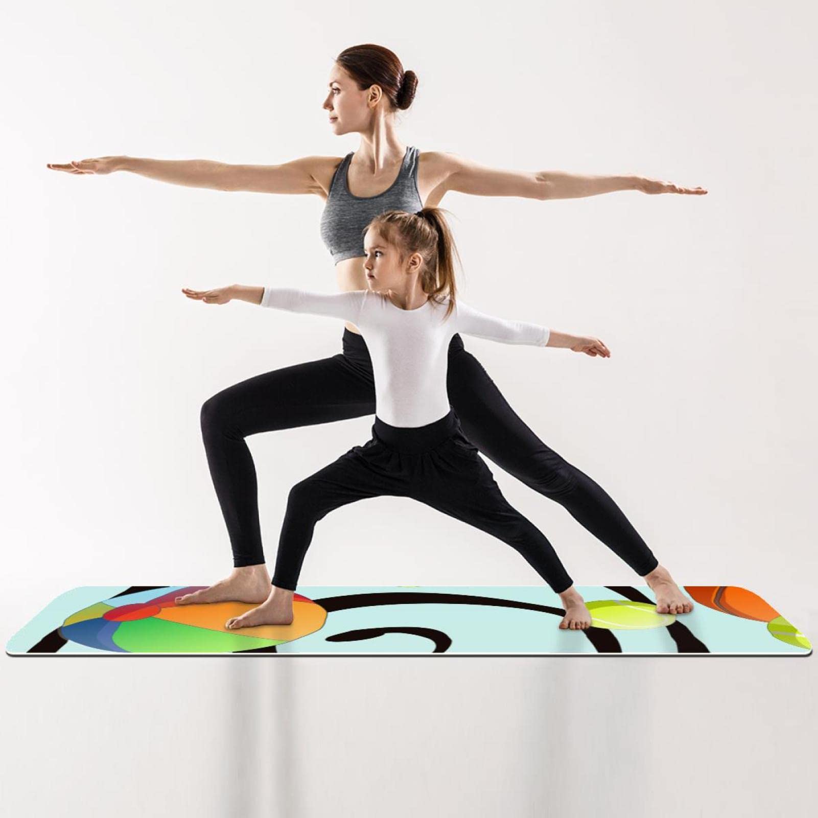 Yoga Mat, Yoga Mats for Home Workout, Workout Mat, Exercise Mats, Pilates Mat, Balls Spiral 3D