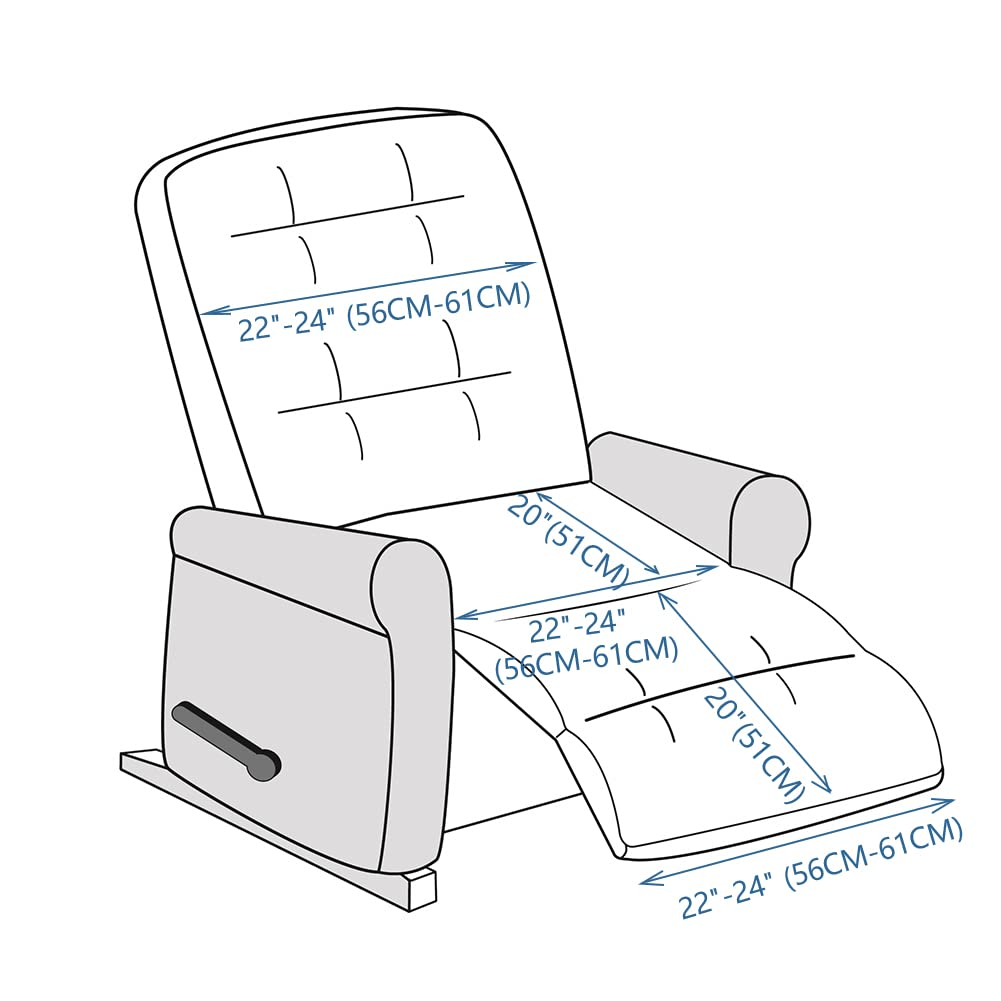 STONECREST Recliner Chair Cover Water Resistant, Reversible Washable Cover, Stay in Place (Dark Grey/Grey, Recliner 23" Regular)