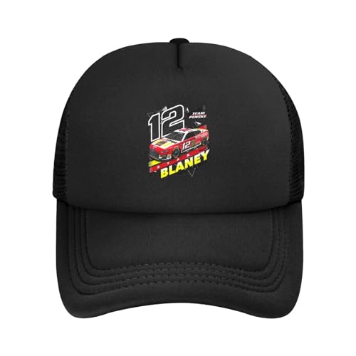 Ryan Blaney 12 Men's Adjustable Mesh Back Cap Curved Bill Snapback Mesh Baseball Cap Breathable Sun Hat