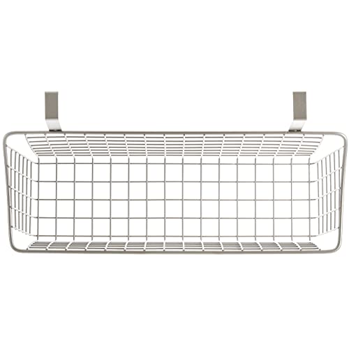 Nicunom 2 Pack Larger Grid Storage Baskets with Hooks, 15.4 inch Over Cabinet Door Organizer, Champagne Wire Basket Hanging Organizer Steel Wire Sink Organization for Kitchen & Bathroom