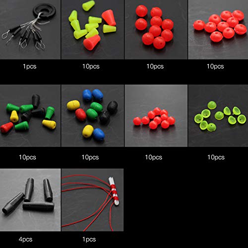 Yeuipea Fishing Tool Set Box,Fish Lure Beads Bait Jig Hook Swivels Tackles Set with Box for Sea Fishing
