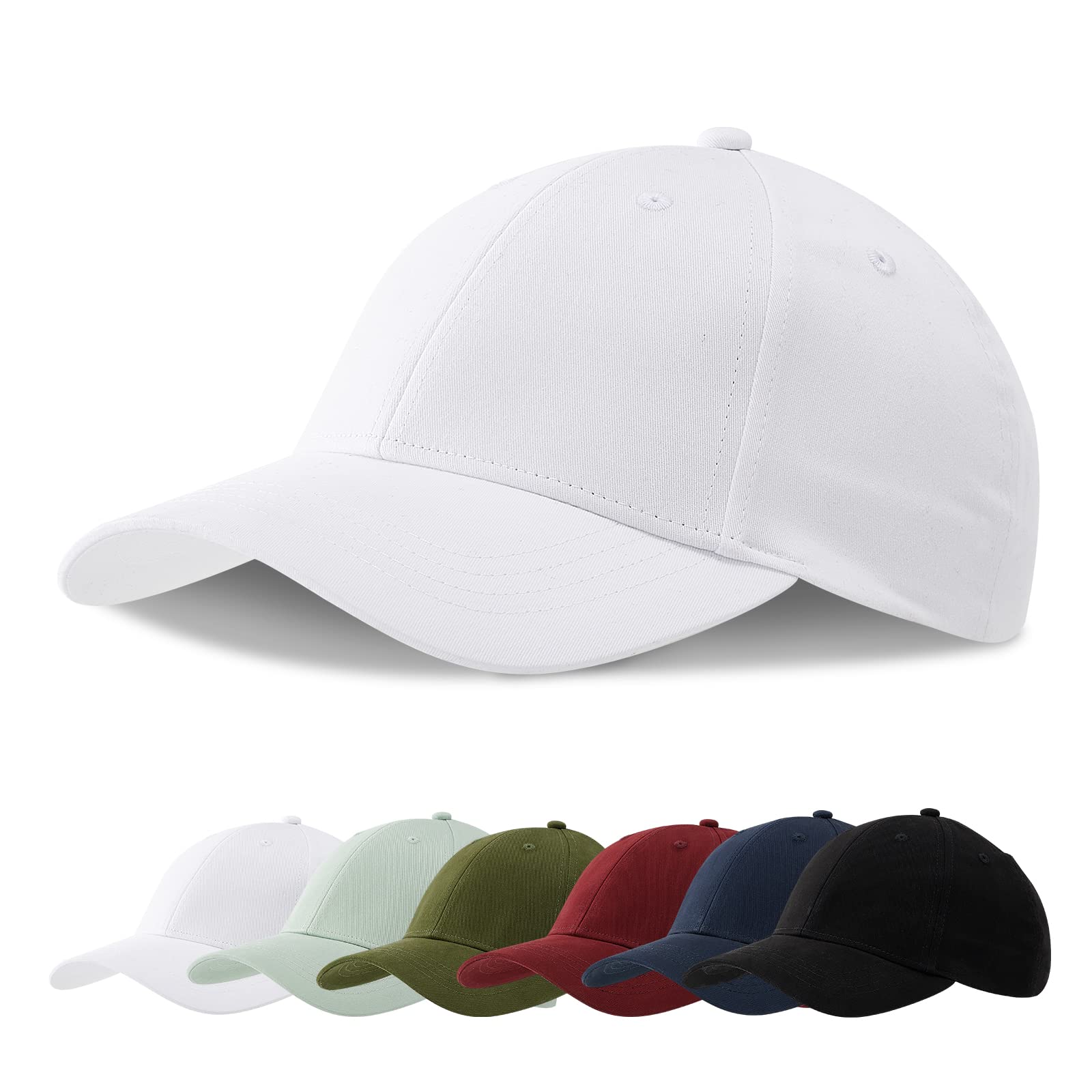 zowya Stretchy Trucker Hat Mesh Baseball Cap Adjustable Snapback Closure Hats for Men Women Comfortable Breathable (White)