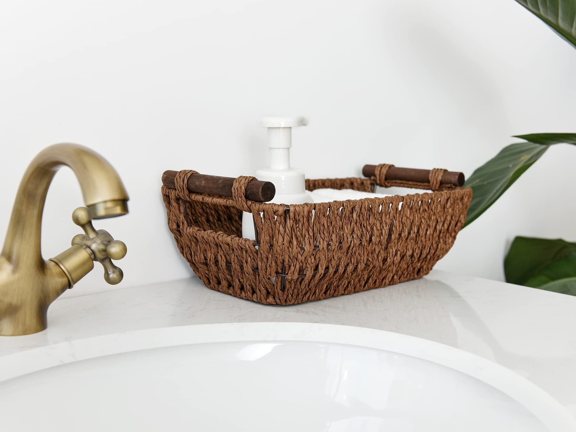 StorageWorks Round Paper Rope Storage Baskets