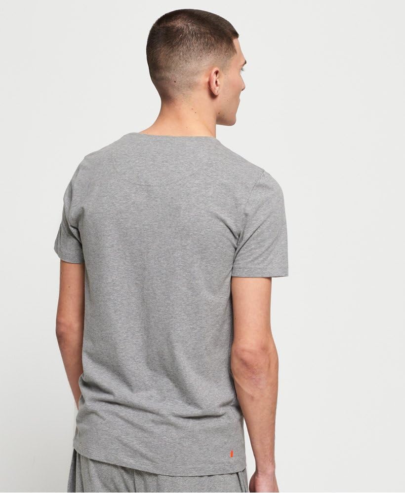 Superdry Mens Organic Cotton Sd Laundry Slim Fit Lounge T-Shirt Lounge Blue Feeder/Lounge Grey Marl Size M