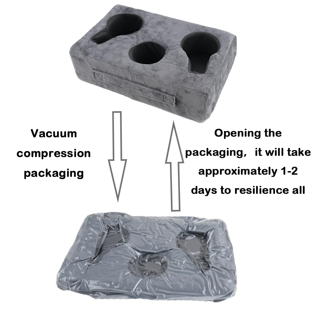 Sofa Cup Holder, Couch Cup Holder Pillow, Sofa Arm Table, Sofa and Bed Drink Caddy, Remotes Holder, for RV, Car, Beach(Grey)