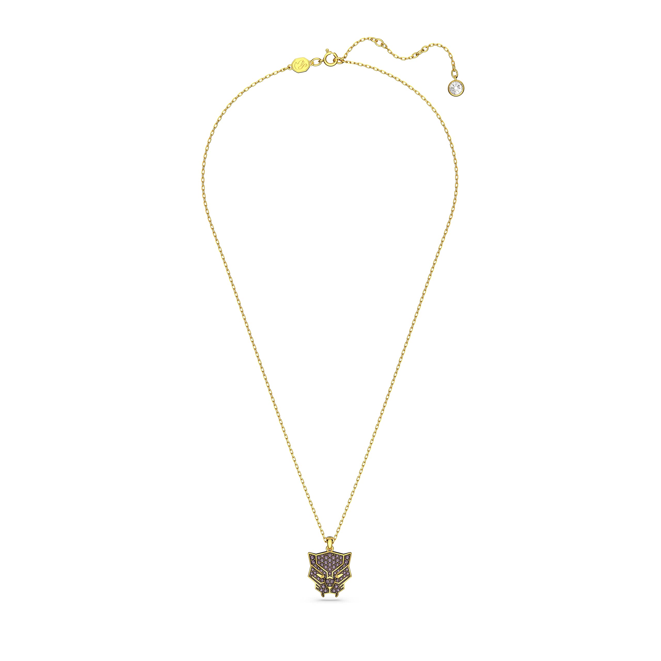 SWAROVSKI Marvel Pendant Necklace, 3D Spider-Man Motif with Red and Black Crystals, on Gold-Tone Finished Chain, Part of the Marvel Collection