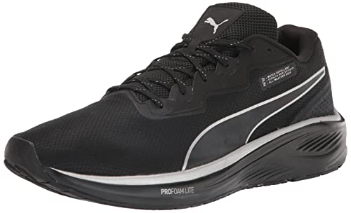 PUMA Men's Aviator Winter Running Shoe, Black Silver, 10