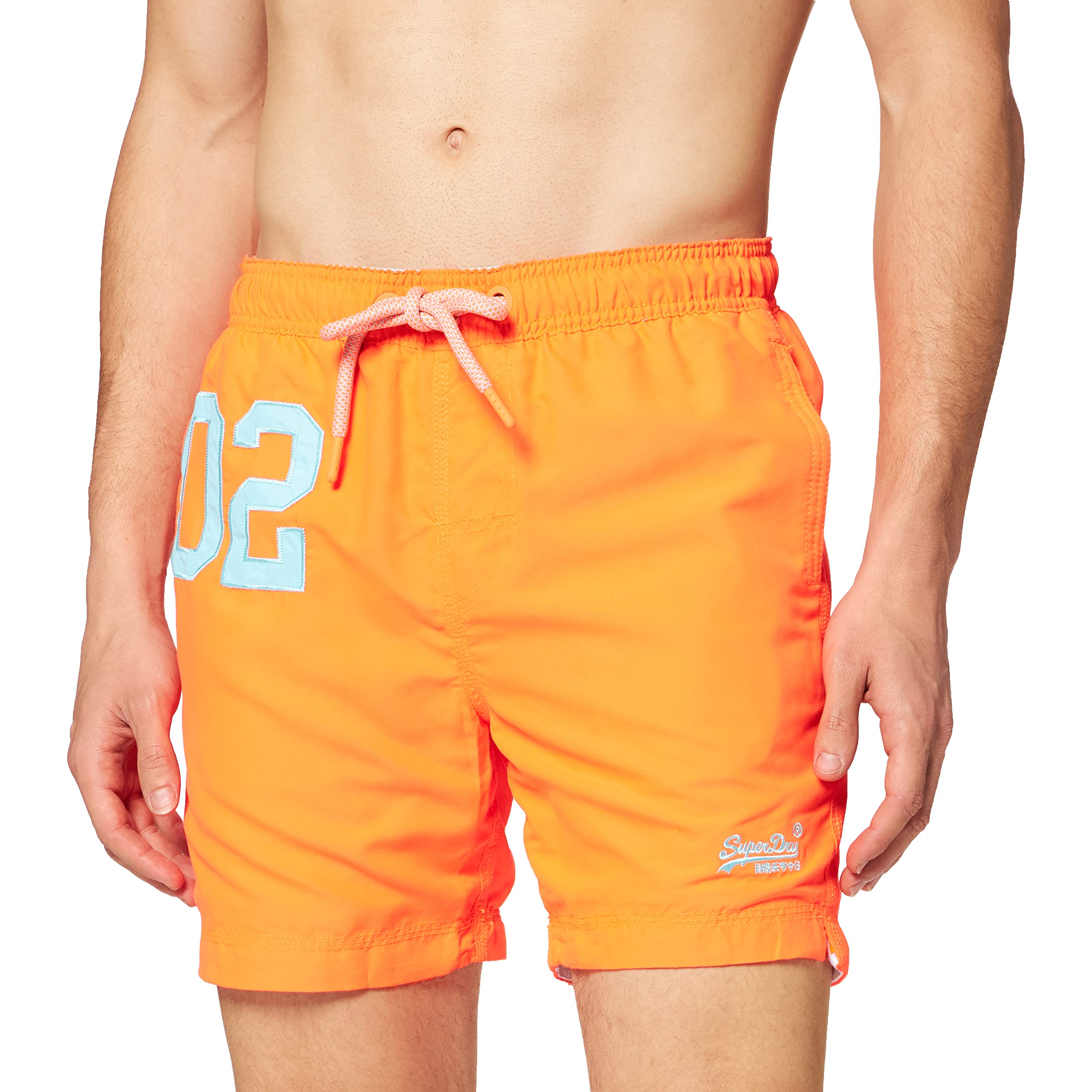 Superdry Mens Water Polo Swim Shorts Havana Orange Size L