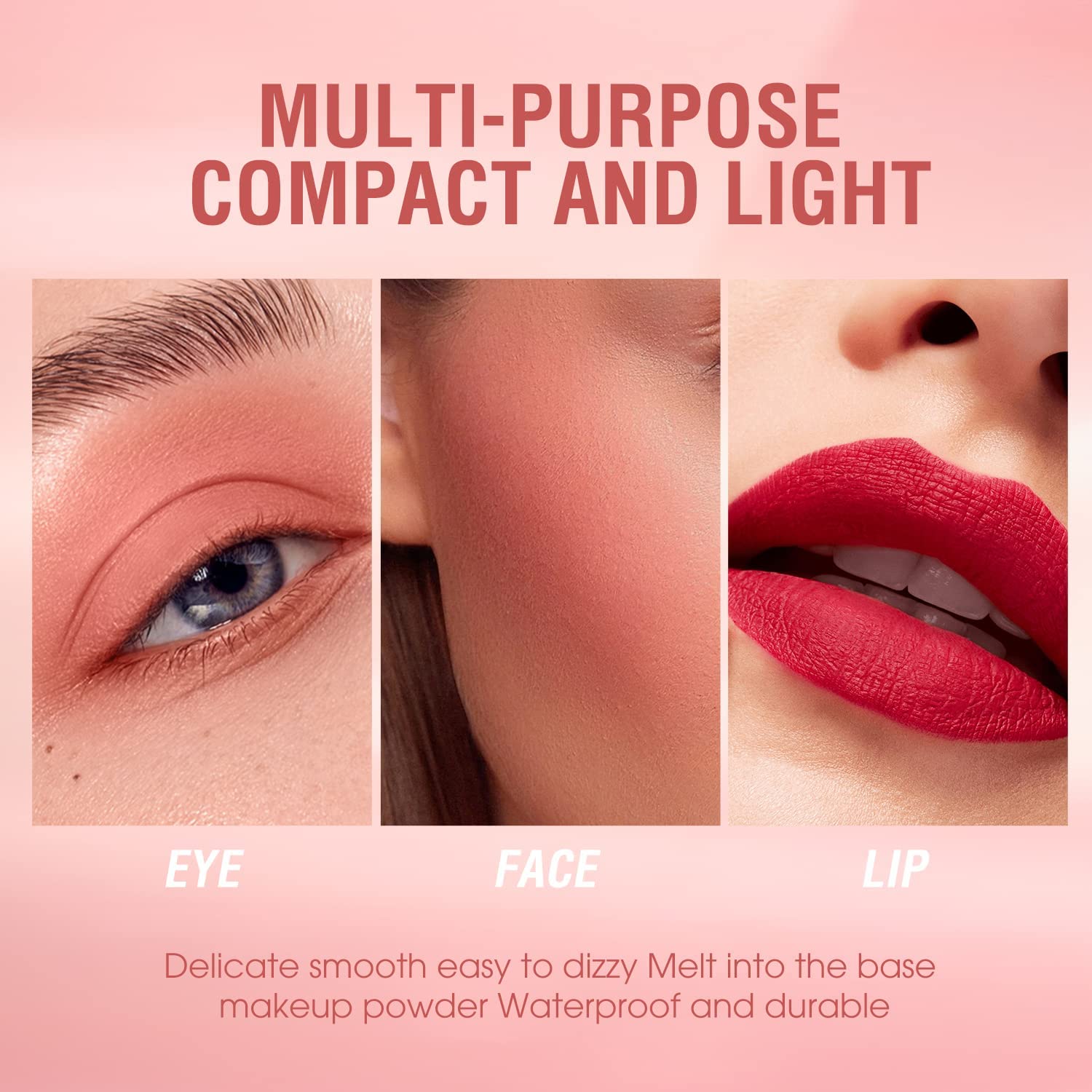 TOSOUATOP Liquid Blush, Soft Cream Blush Makeup with Cushion Applicator for cheeks, Natural Glossy, Improve Complexion, Long-Wearing, Blush Makeup for Face, Eyes and Lips, 01#Lucky Pink