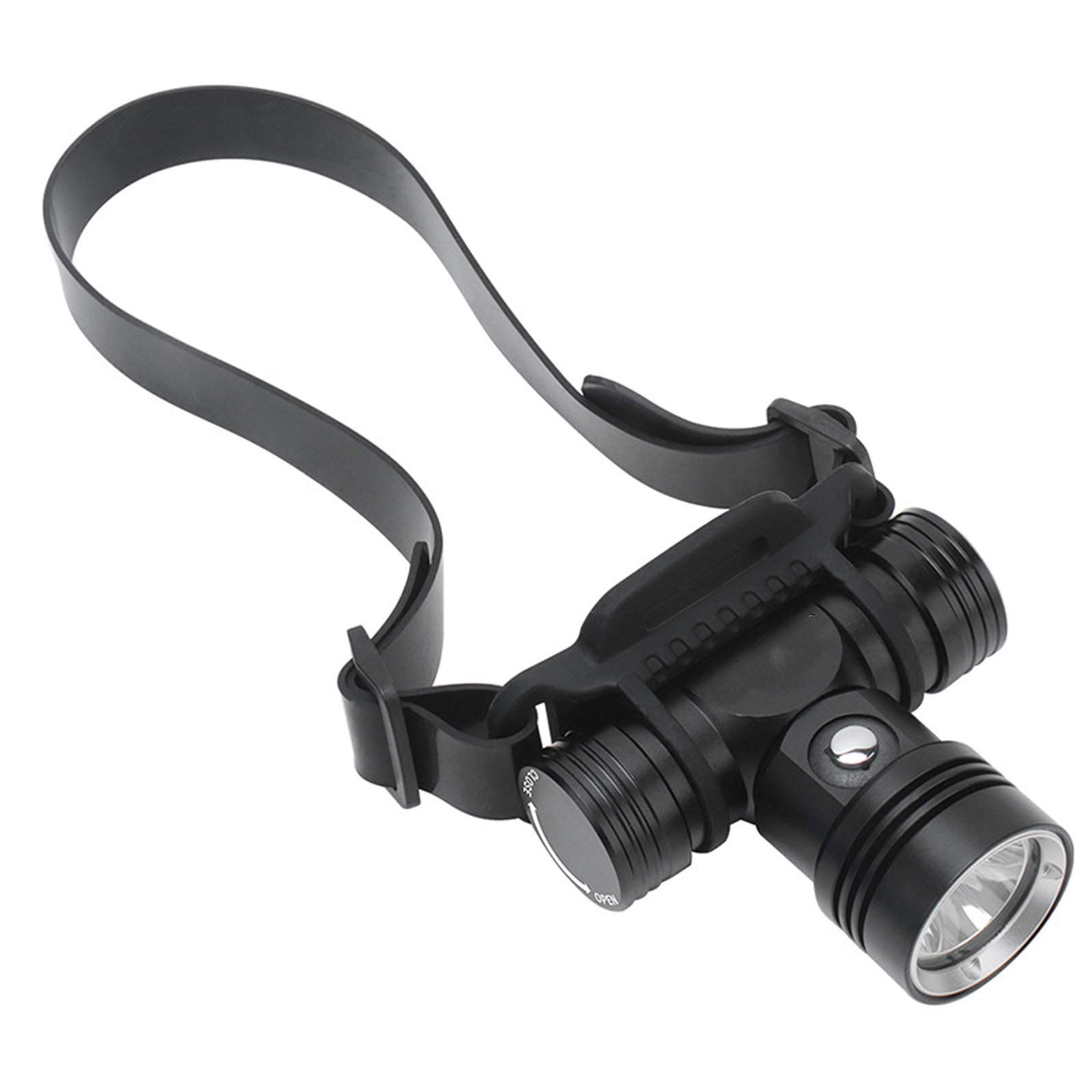 TWW Diving Headlight, Led Outdoor Strong Light Aluminum Alloy Head-Mounted Flashlight, Power Indicator Fishing Light