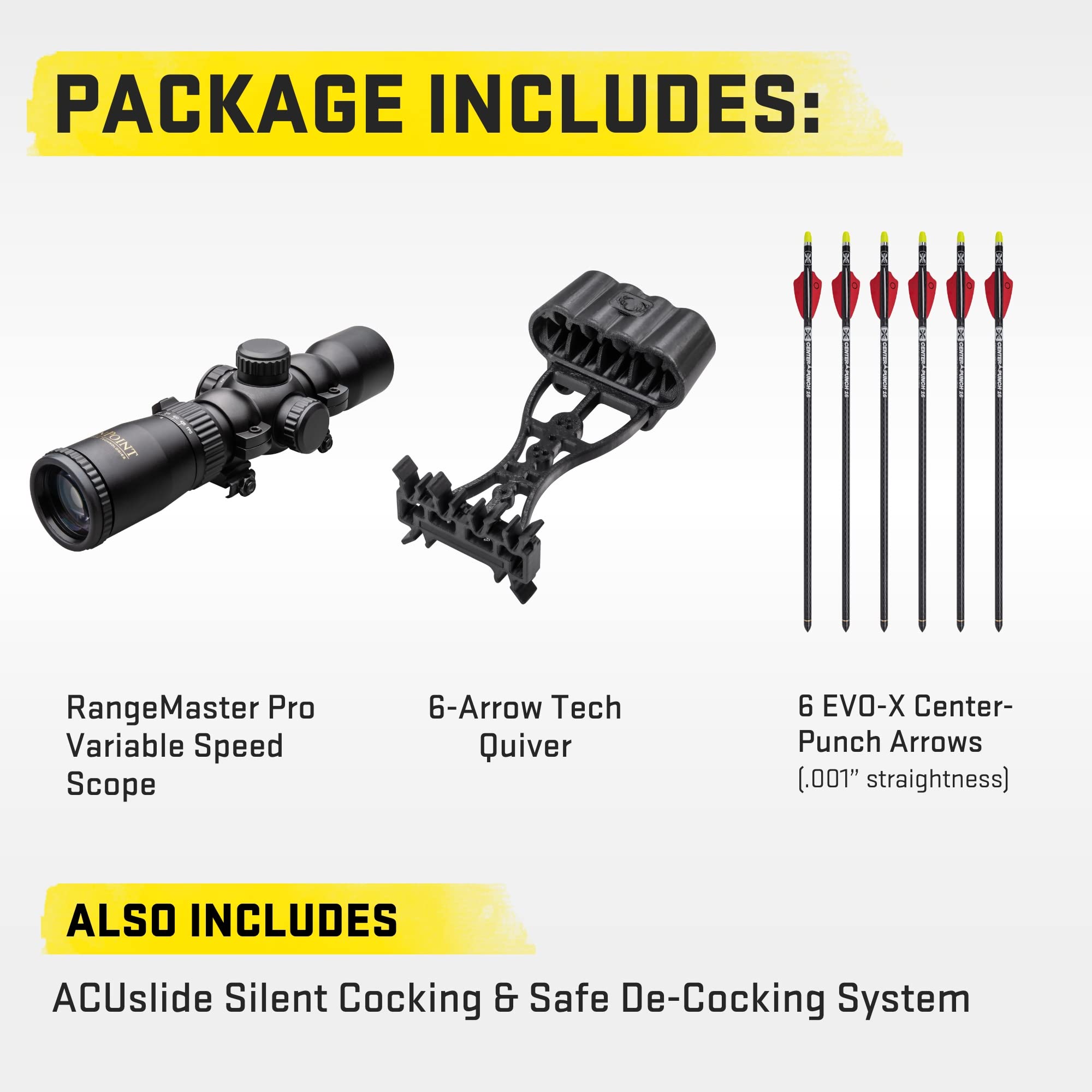 TenPoint Siege RS410 410 FPS ACUslide Crossbow Package with Rangemaster Pro Scope (Graphite)