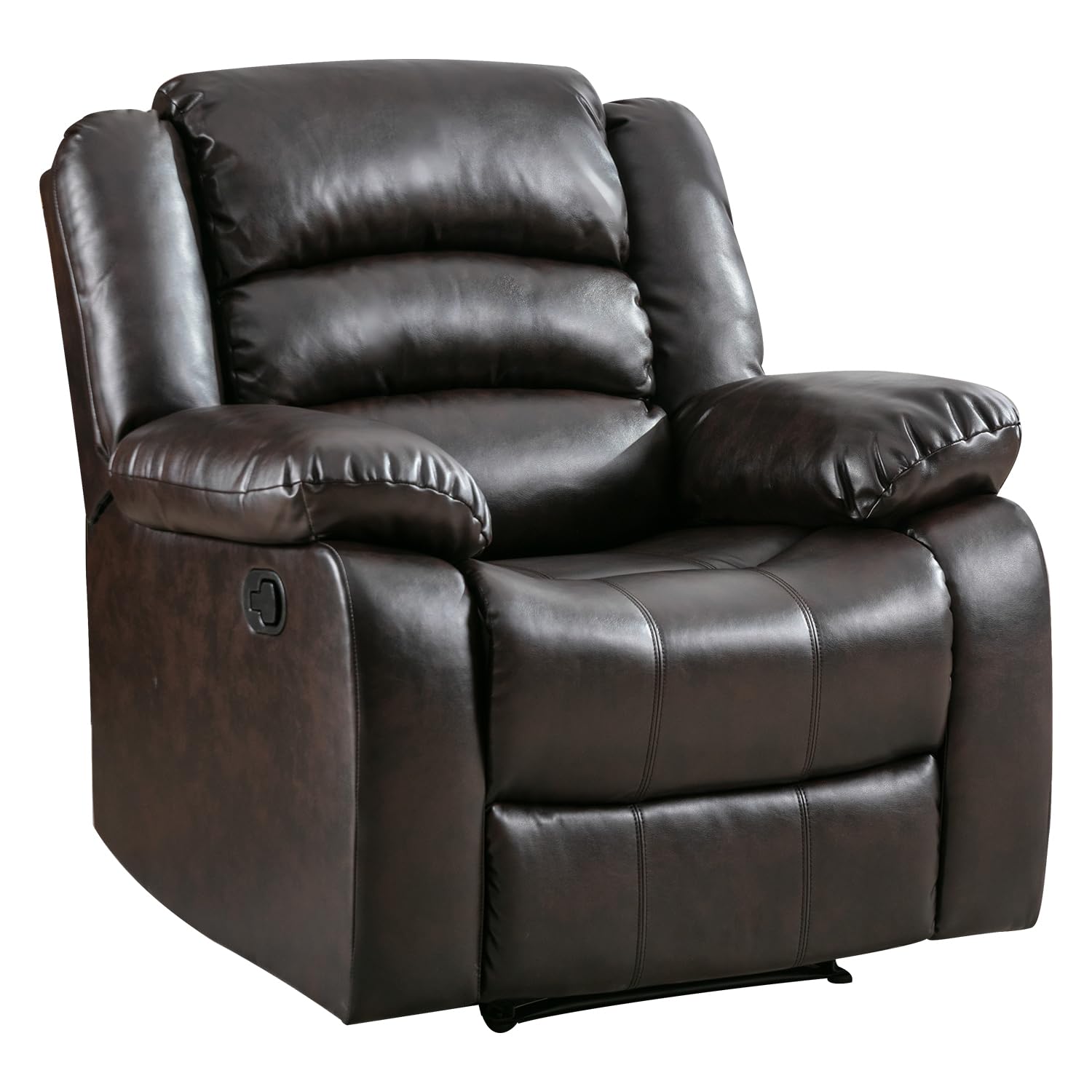 Phoenix Home PU Leather Manual Chair Recliner, Brown