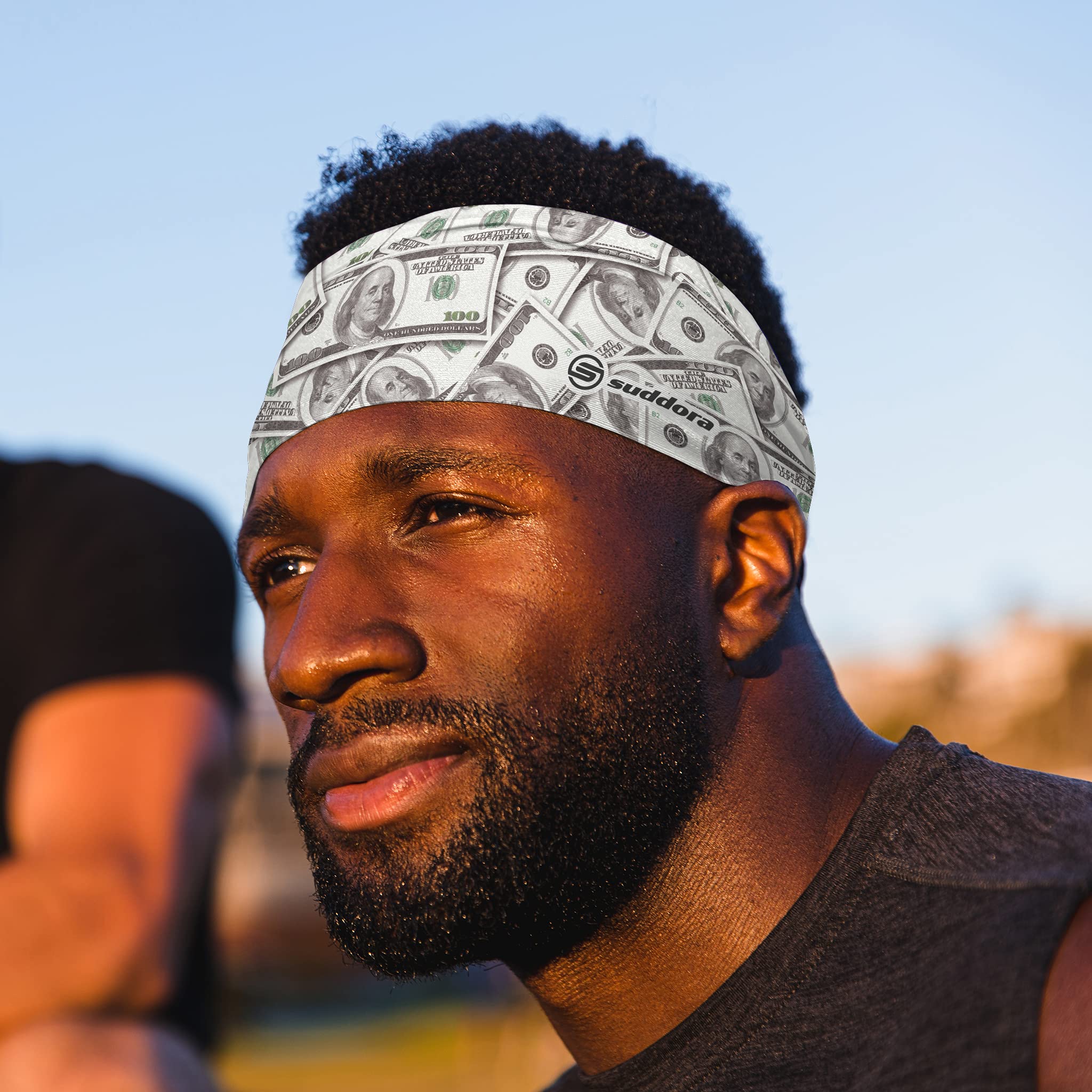 Suddora Dolla Bills Non Slip Tapered Headbands - Running, Sports and Outdoor Activity