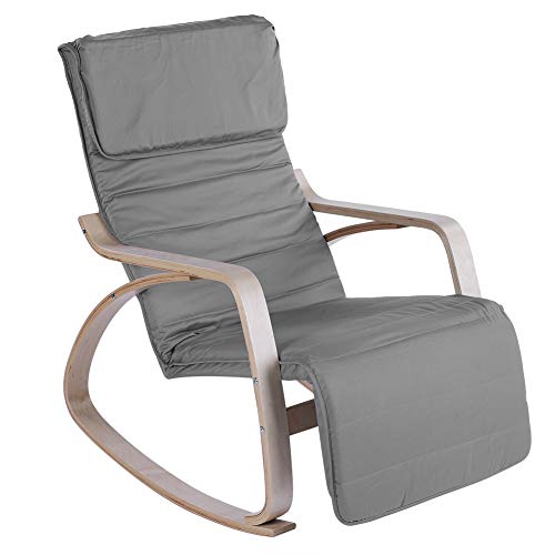 Relax Rocking Chair, Comfortable Adjustable Lounge Chair Recliners Modern Home Office Furniture (Dark Gray)