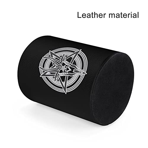 Occult Sign Skull Goat Pen Holder PU Leather Pencil Cup Cute Desk Organizer Makeup Brush Box for Home Office