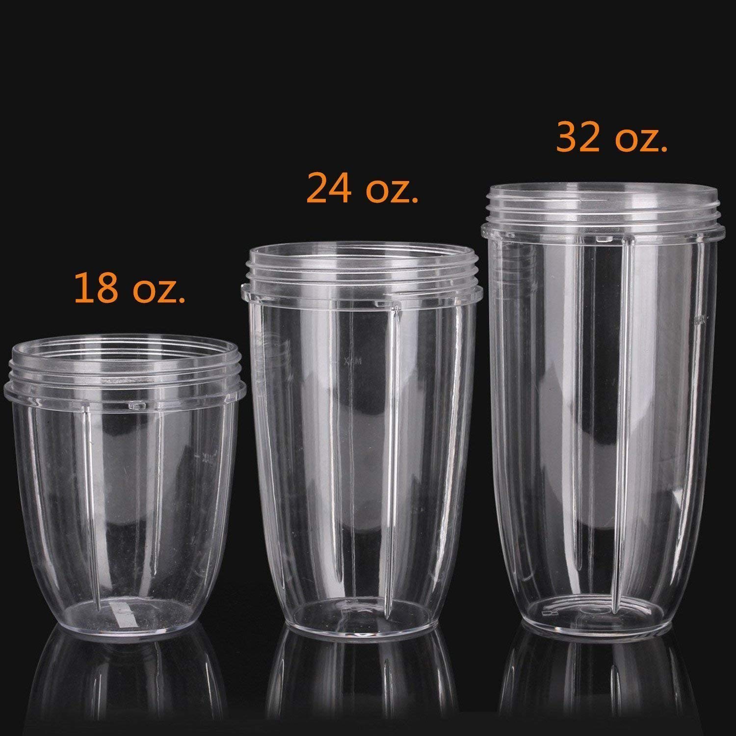 Replacement Parts 32oz Cups with Flip-Top To-Go-Lid Compatible with NutriBullet 600w/900w Blender Cups