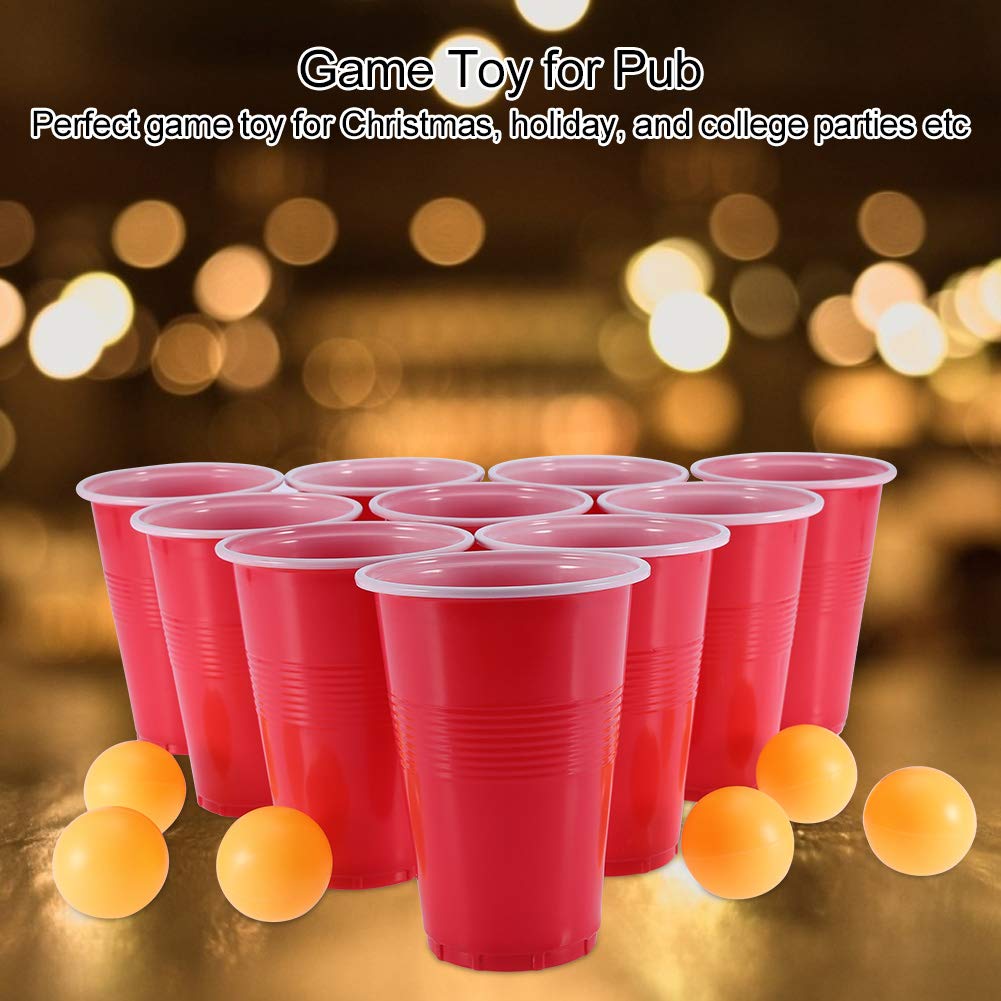 WNSC Beer Game Cup, Christmas Cup, 24 Ping Balls Eco-Friendly Red for Christmas