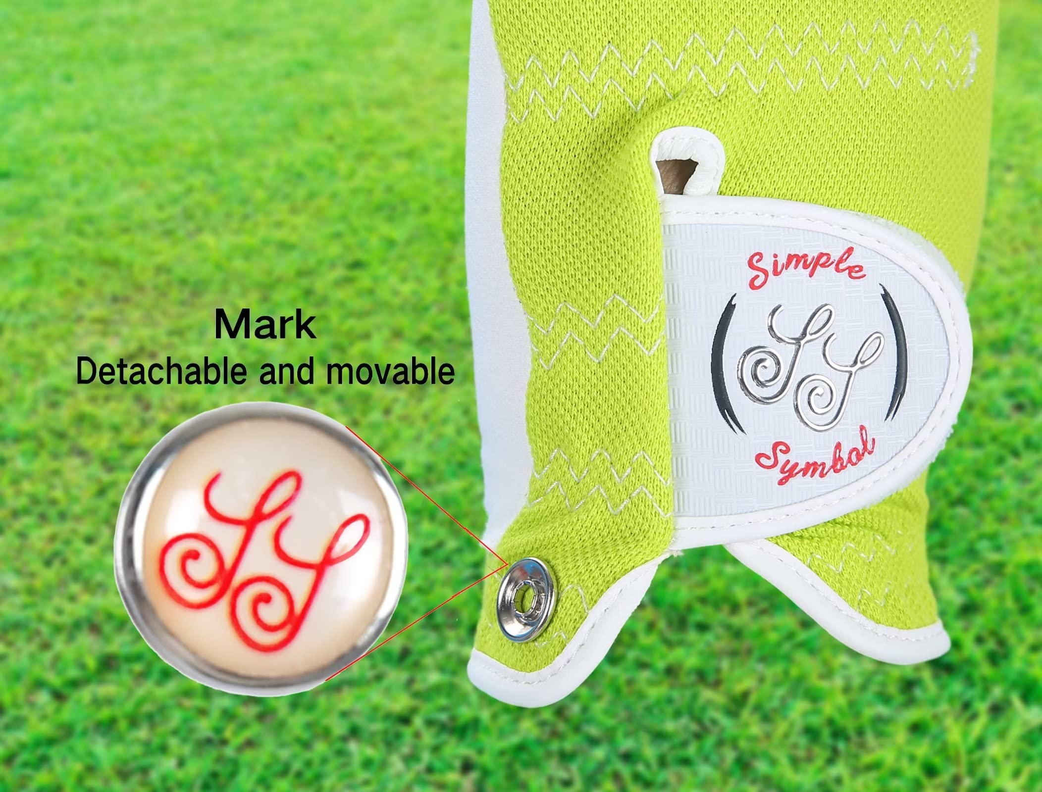 SIMPLE SYMBOL Women's RainGrip Golf Glove Two Pack,Hot Wet Weather Comfort,(Two Left Hands Or Two Right Hands Or One Pair) Four Colors to Choose from Pink/Purple/White/Green(Green,S,Right)