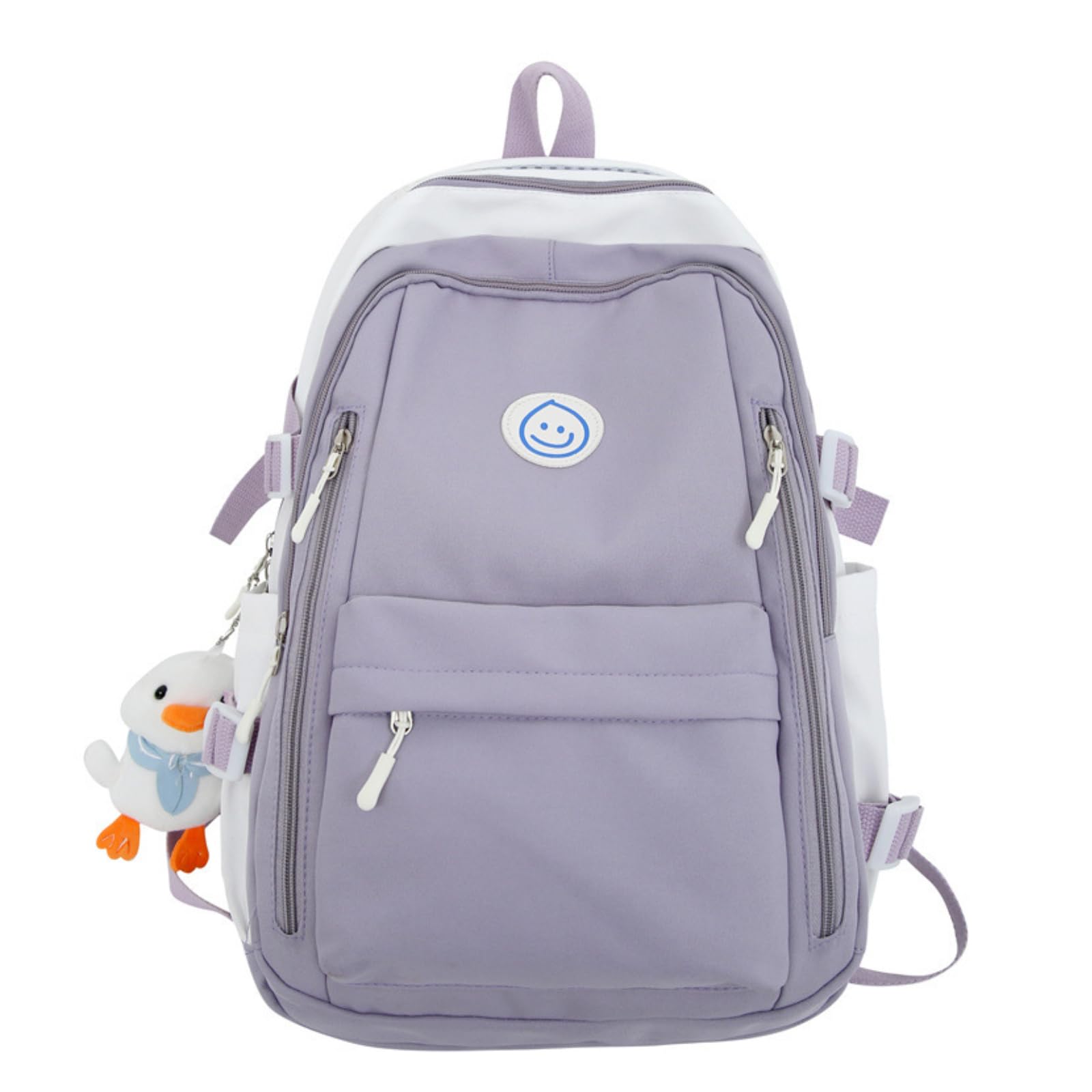 srdmuph Kawaii Backpack with Cute Accessories Pendant Travel Casual Daypack Outdoor Laptop Bag Waterproof Women Men (Purple)