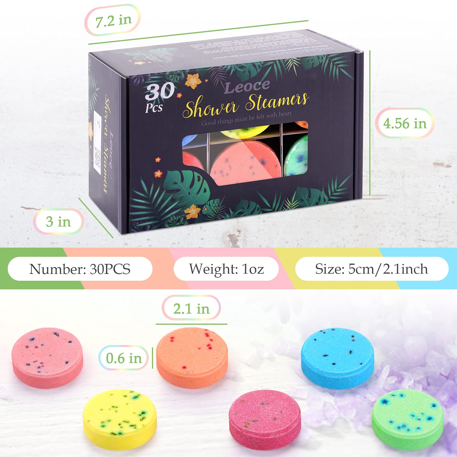 Shower Steamers Aromatherapy, 30PCS Natural Organic Shower Bombs with Essential Oils for Home Spa, Birthday Christmas Gift Basket for Women/Men