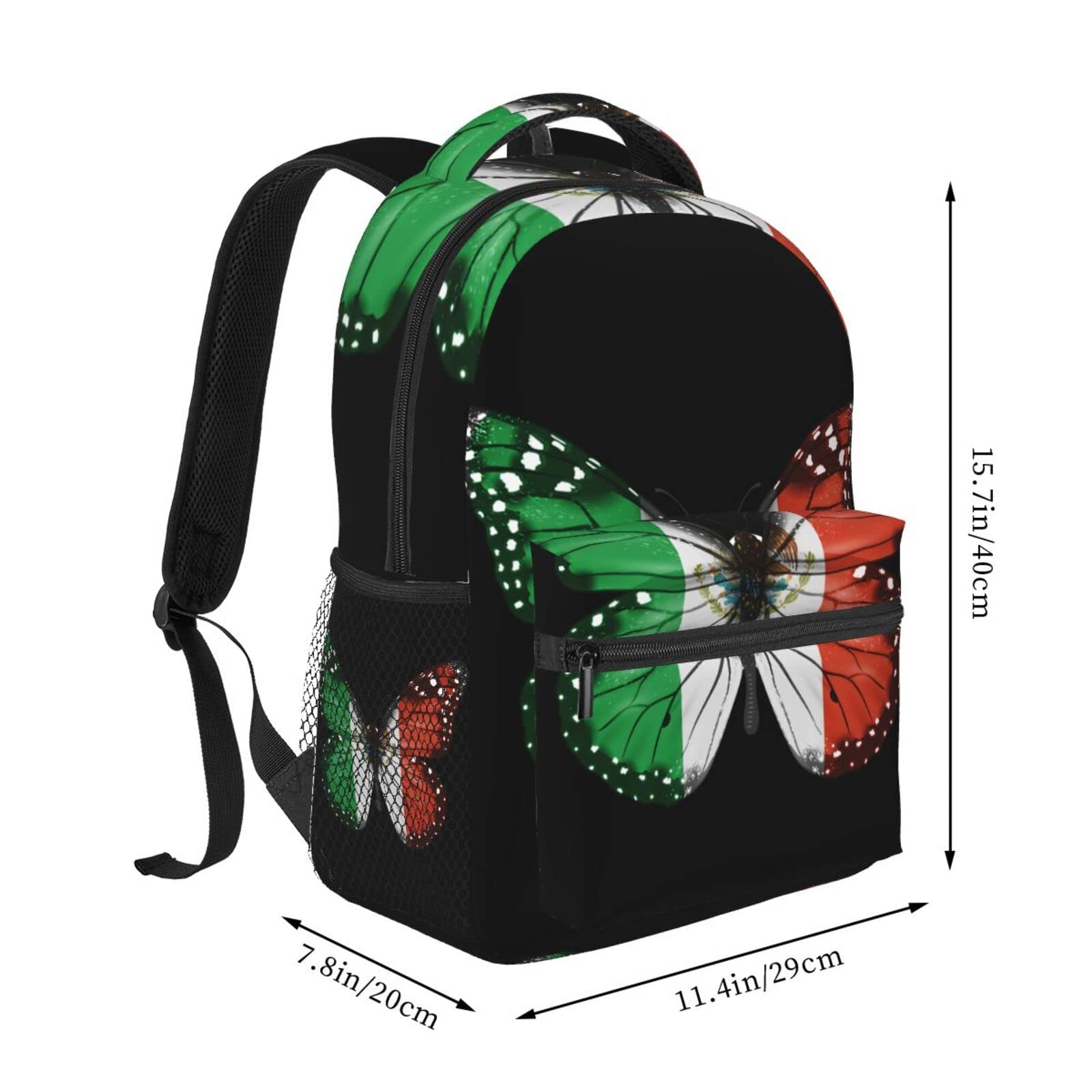 Qurdtt Mexico Flag Backpack Patriotic Mexican Backpack Casual Travel Laptop Daypack for Men Women