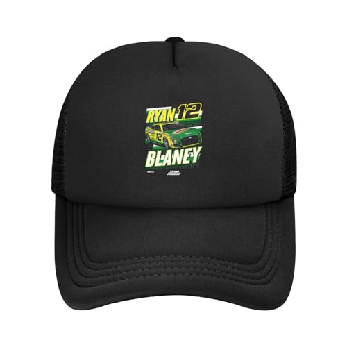 Ryan Blaney 12 Men's Adjustable Mesh Back Cap Curved Bill Snapback Mesh Baseball Cap Breathable Sun Hat