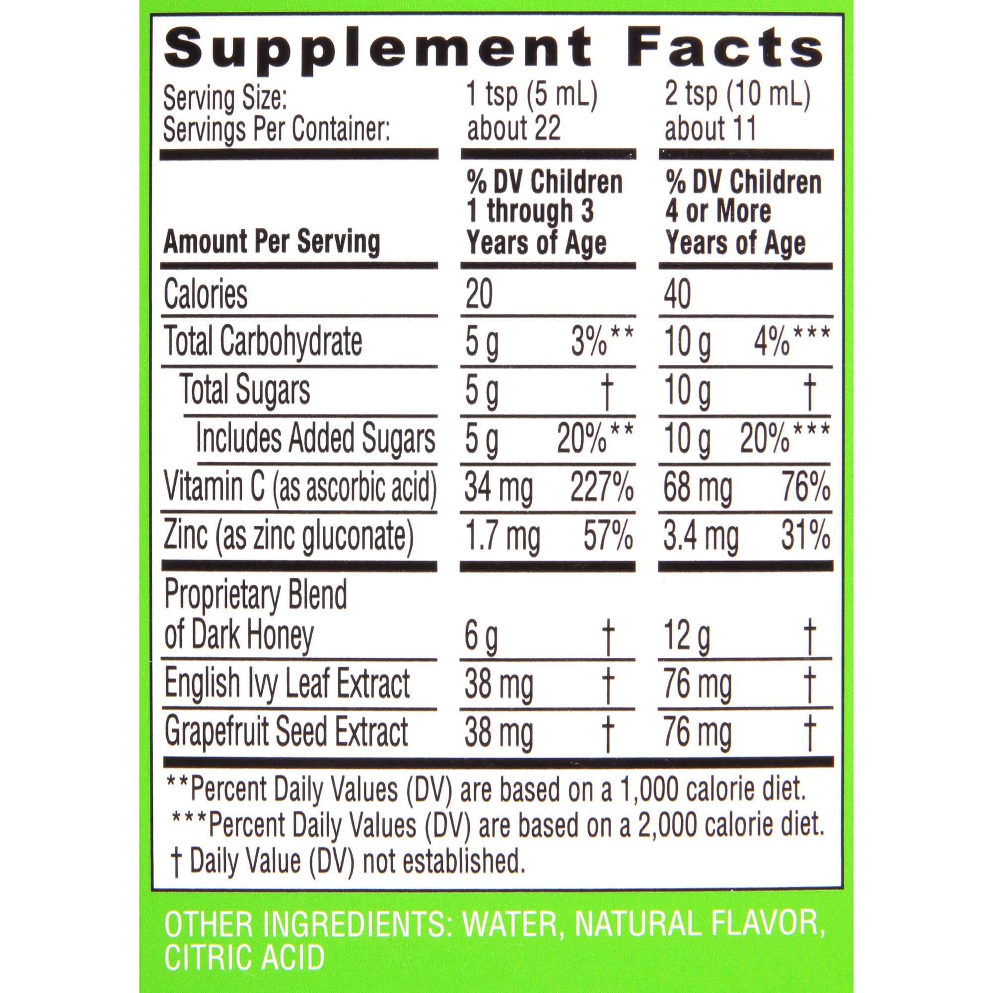 Zarbee's Natural Children's Cough Syrup + Mucus With Dark Honey Natural Grape Flavor- 4oz, Pack of 3