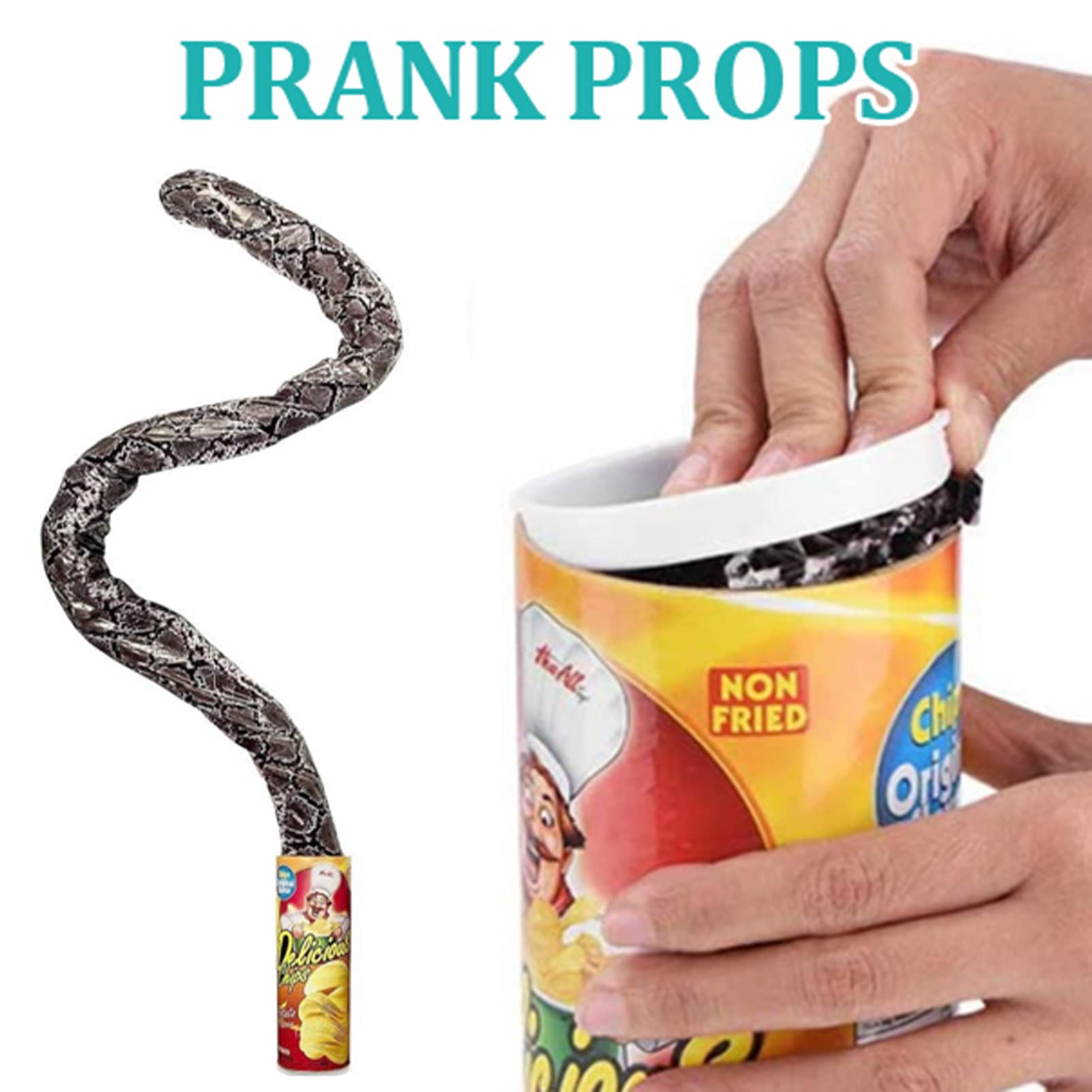 PUNELE Prank Chips Snake in 21 × 8 × 8 Deceptive Toys Funny Fries Spring Snake Toy Prank Props Party Decoration
