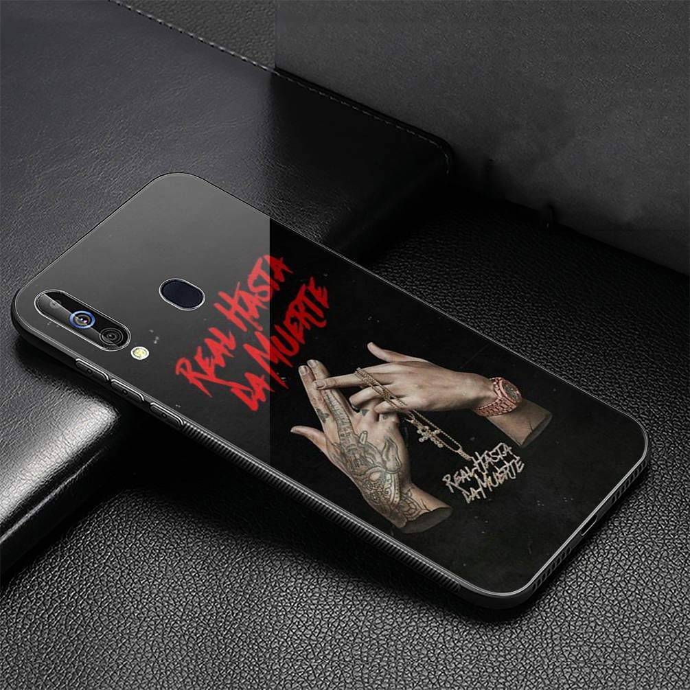 Phone Case for Samsung Galaxy A40 Cover,Tempered Glass Back Cover Soft Silicone Anti Scratch Bumper Design LB-7 Anuel AA pop Protective Case