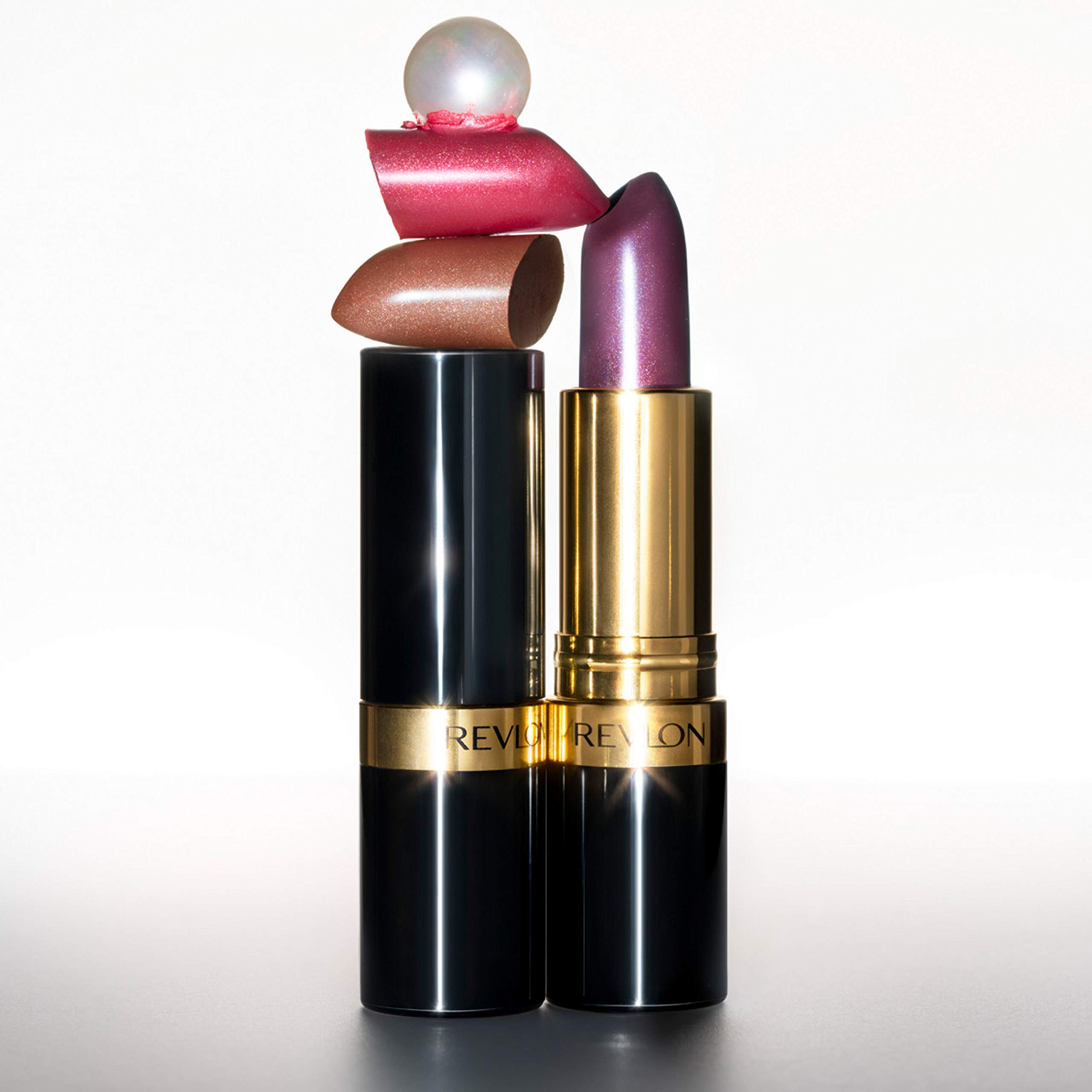 Revlon Lipstick, Super Lustrous Lipstick, Creamy Formula For Soft, Fuller-Looking Lips, Moisturized Feel in Reds & Corals, Revlon Red (730) 0.15 oz