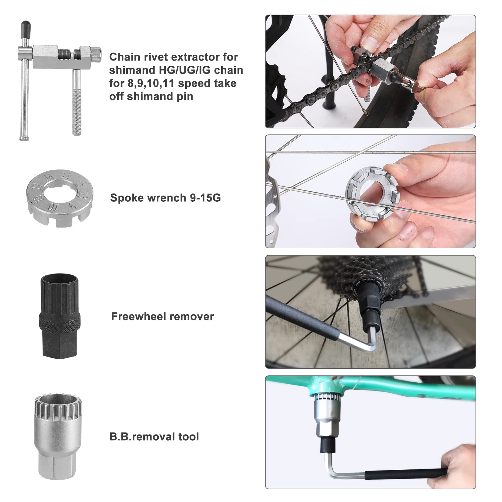 Swiss+Tech 30 Piece Bike Repair Tool Kit, Bicycle Maintenance Tool Set with Storage Case, Bike Accessories for Mountain/Road/Park Bike